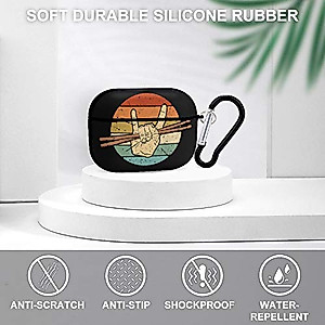 Drummers Drumsticks Hand Awesome Design Airpods Case Cover for Apple AirPods Pro Cute Airpod Case for Boys Girls Silicone Protective Skin Airpods Accessories with Keychain