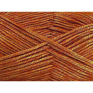 Glam Universe Metallic Shine Fuzzy Wool Nylon Blend Yarn 100 Grams, 250 Yards - Copper Gold Shades