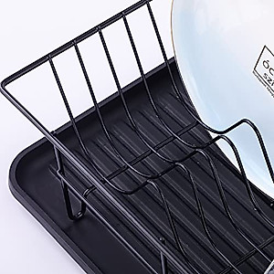 Demeliy Dish Drying Rack, Dish Rack with Drainboard & Utensil Holder, Waterproof Dish Racks Drainers for Kitchen Organization, Kitchen Counter, Durable Drying Rack for Dishes, Knives