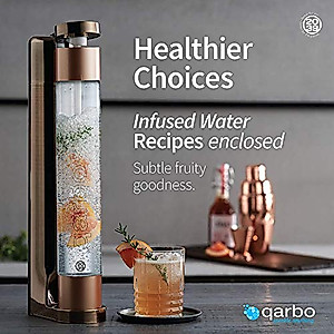 Twenty39 Qarbo - Sparkling Water Maker and Soda Streaming Carbonator machine for home Infuses Flavor while Carbonating Beverages with this Seltzer Fizzy Water Maker (Bronze)