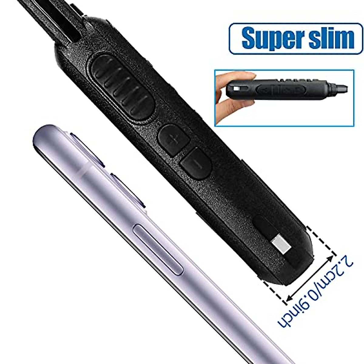 Retevis RT22 Walkie Talkies with Earpiece, Two Way Radios Long Range, Mini Walkie Talkie Rechargeable for Adults,Key Lock,VOX Handsfree, for Family Hunting Camping Hiking Skiing (4 Pack, Black)