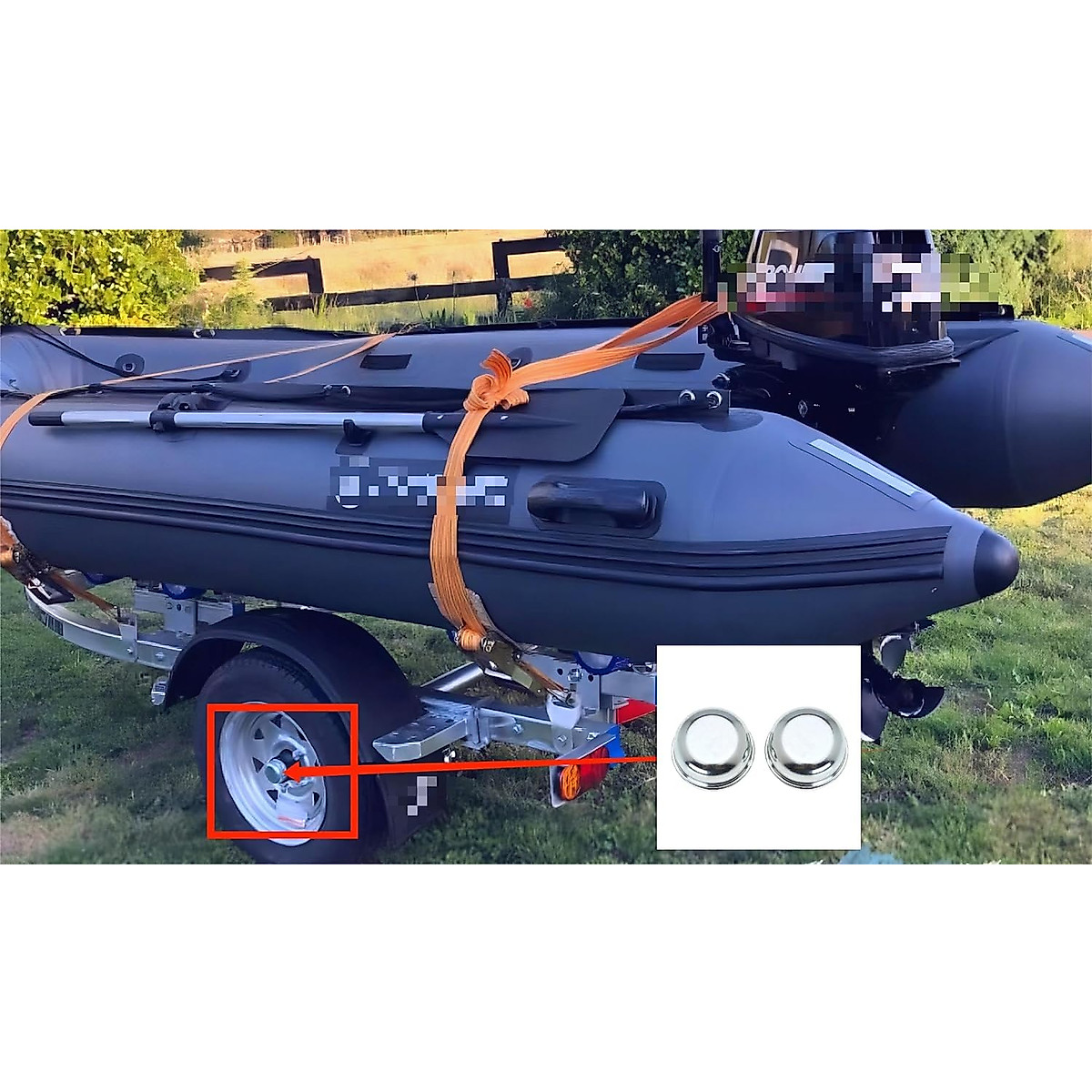 Zhiqinge Trailer 1.98" Grease Cover Dust Caps for 2 k 3.5 k 3,500 lb Axle Hub(2 PK)