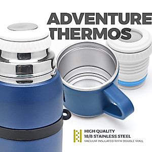 BALIBETOV Camping Thermos for Mate - Vacuum Insulated With Double Stainless Steel Wall- A Mate Thermos Specially Designed as Mate Argentino Kit that includes Bombilla and Mate Cup (Gray)