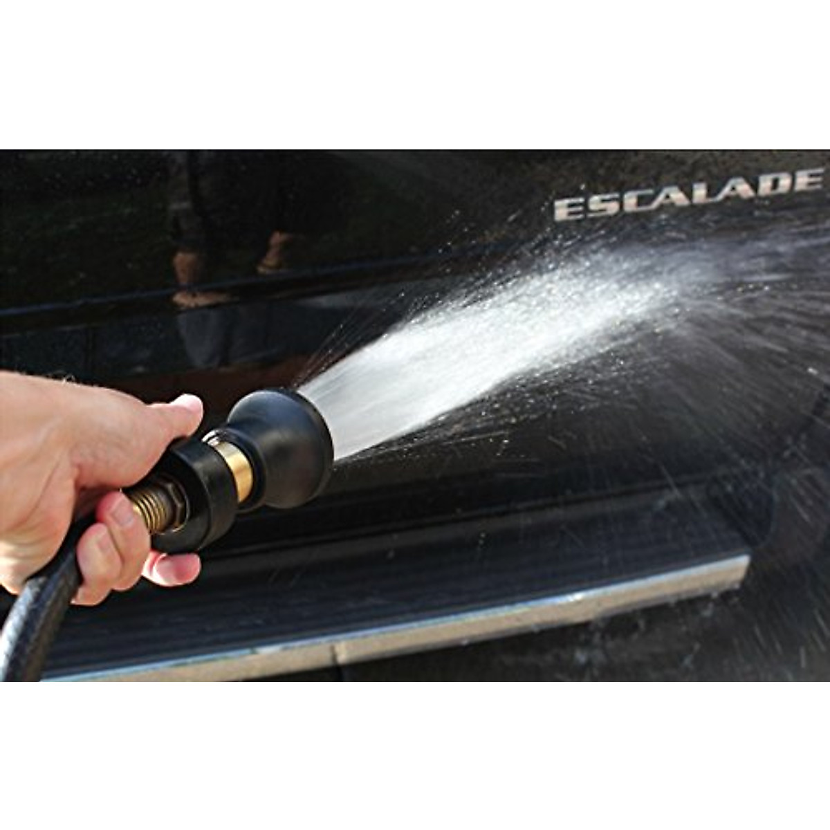 Dradco Heavy Duty Brass Fireman Style Hose Nozzle - Fits All Standard Garden Hoses - Best High Pressure Sprayer to Wash Your Car or Water Your Garden – Leak Proof - 30 Day No-Hassle Guarantee