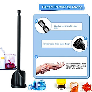 4 Pcs Resin Mixer Paddles, Epoxy Mixer Attachment for Drill, Reusable Paint Stirrer Drill Attachment for Epoxy Molds, Mixing Resin and Paint