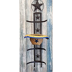BestGiftEver Metal Star 4 Cowboy Hat Rack Fold-Up Wall Hanging Decoration Rustic Western Style