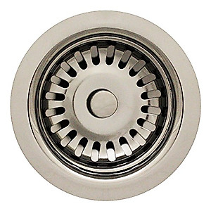 Whitehaus RNW35L-POCH 3-1/2-Inch Basket Strainer for Deep Fireclay Applications, Polished Chrome