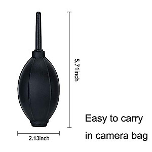 Soft Tip Silicone Super Air Blower Blaster Pump Dust Cleaner Include Micro Fiber Cleaning Cloth, Bulb Blower for Digital SLR Lens Sensor LCD Screens Musical Instruments Keyboards Telescope Filters