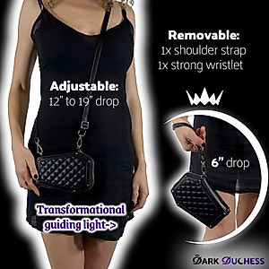 Dark Duchess Coffin Purse Wallet Bag - Goth Gifts For Gothic Vegan Women - Small Black Shoulder Crossbody Purses - Alternative Punk Bags - Cross Body Clutch Wallets - Hand Wristlet Handbags Clutches