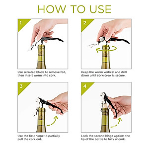 True Truetap Black on Preloaded Clip Strip Double Hinged Corkscrews