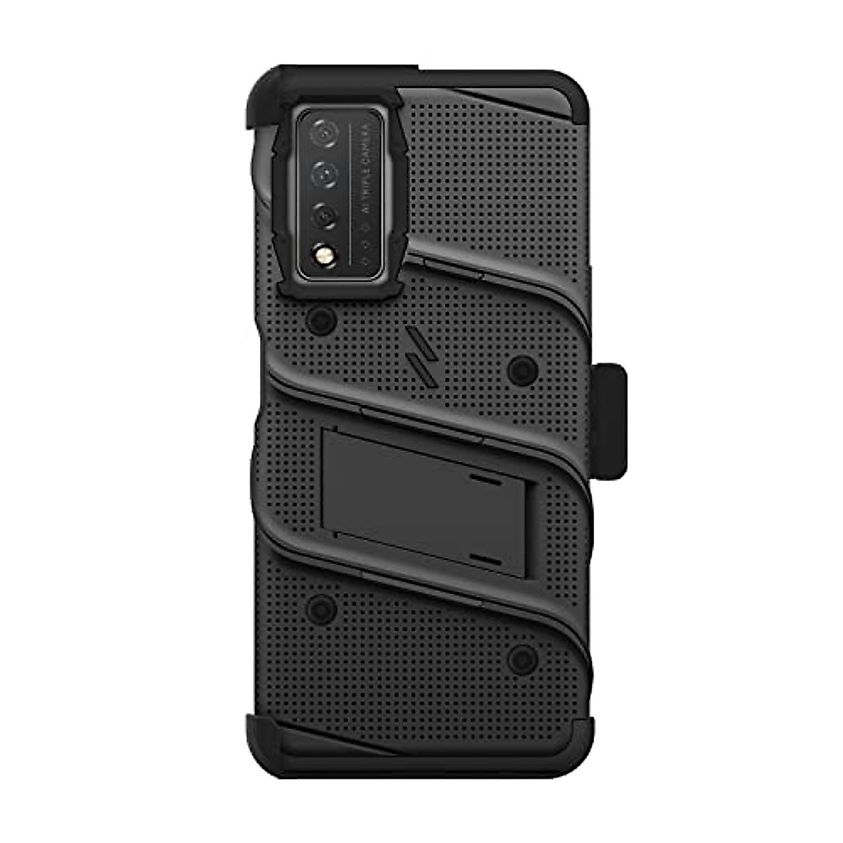 ZIZO Bolt Bundle for REVVL V Plus 5G Case with Screen Protector Kickstand Holster Lanyard - Black