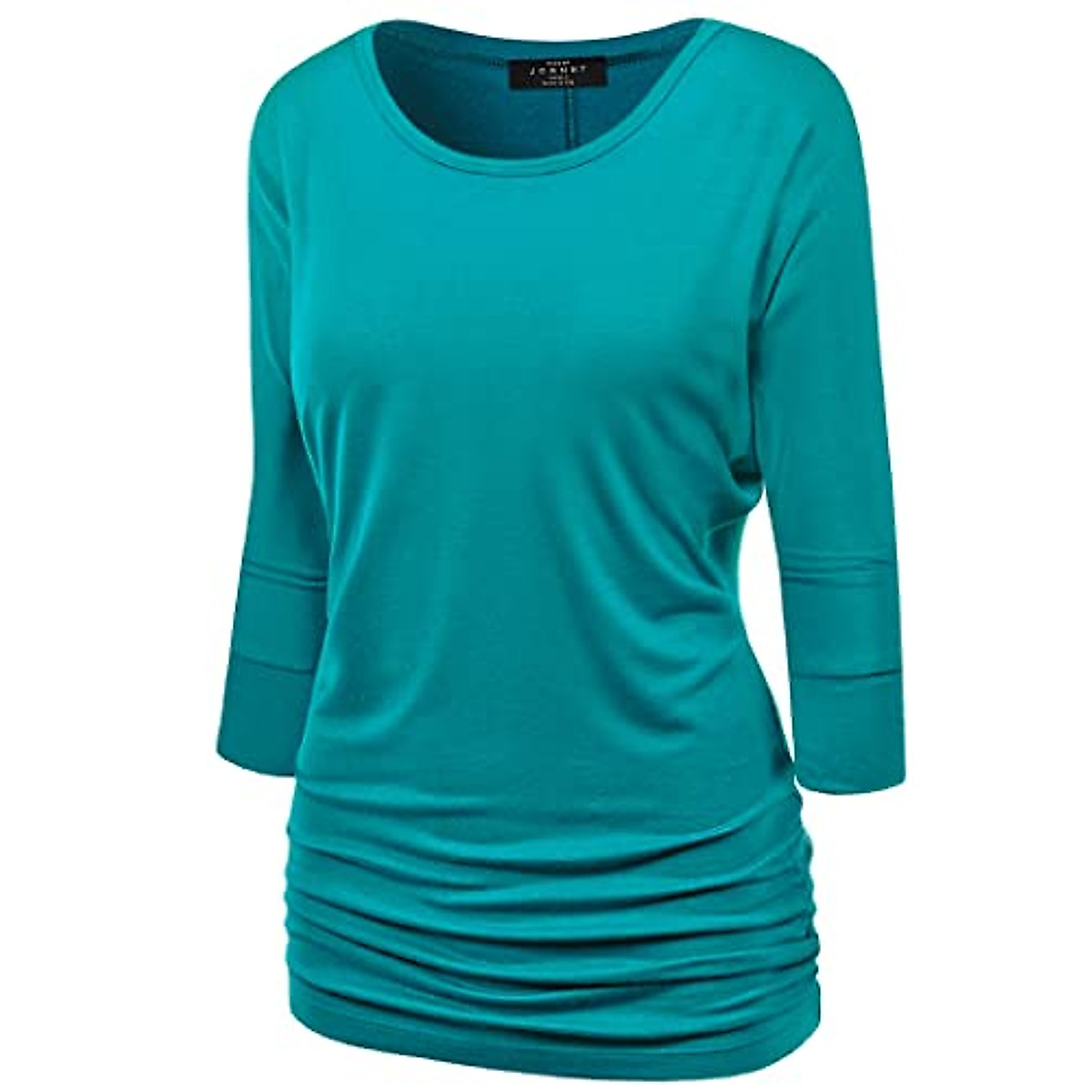 Made By Johnny MBJ WT822 Womens 3/4 Sleeve with Drape Top XXL Jade