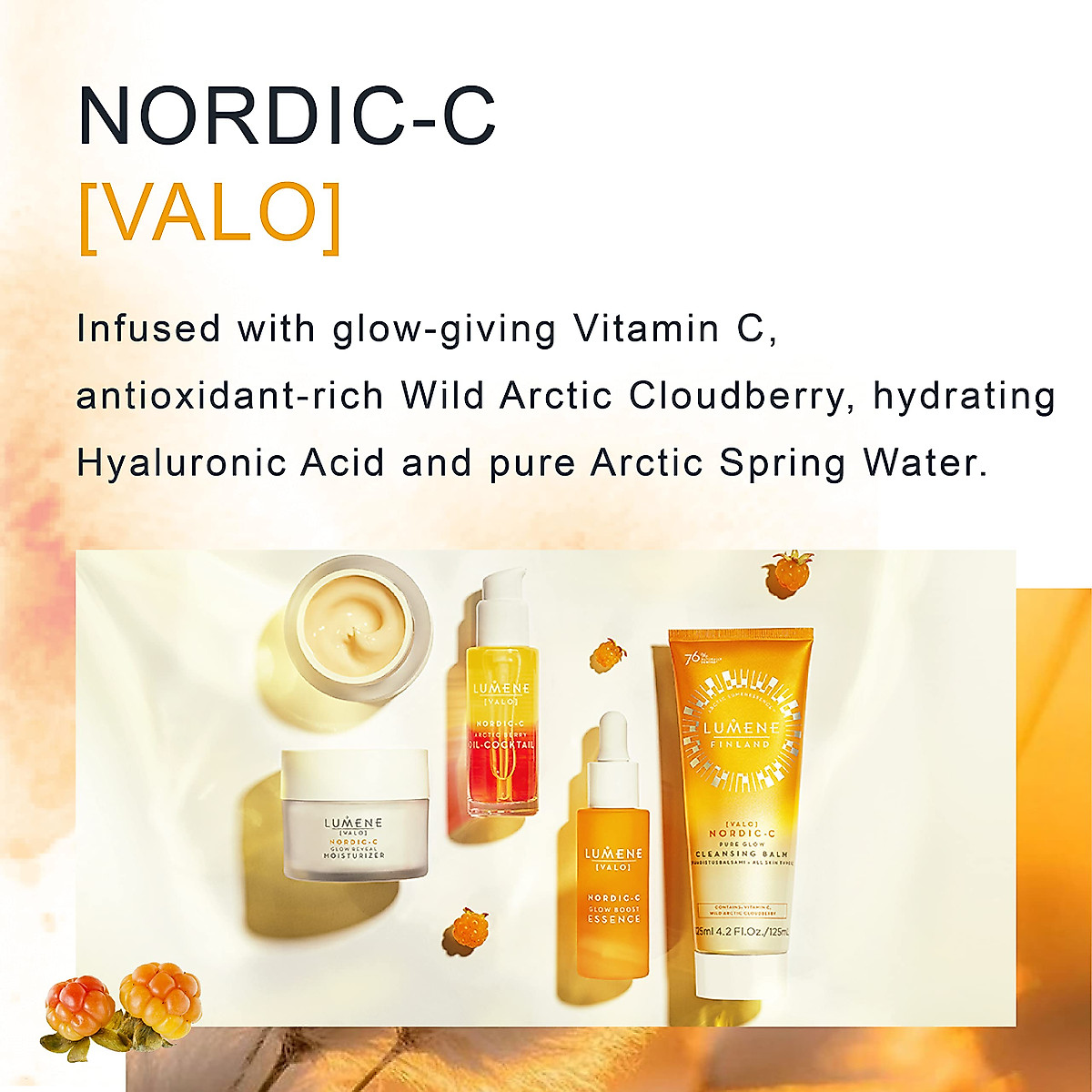 Lumene [Valo] Nordic-C Overnight Sleep Brightening Cream - Facial Moisturizer with Cloudberry, Vitamin C, and Hyaluronic Acid - Radiance-Boosting Vegan Skin Care (50 ml)