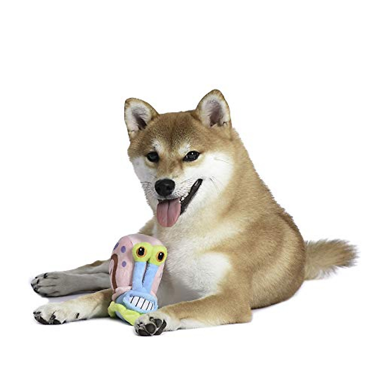 SpongeBob SquarePants for Pets Gary The Snail Figure Plush Dog Toy | 6 Inch Small Dog Toy for Spongebob Fans | Gary Snail Squeaky Dog Toy for All Dogs Made from Soft Plush Fabric