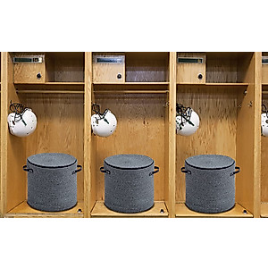 WAYIDEAL Cotton Rope Storage Basket with Lid & Wicker basket with Lid for Toys, Books, Multi-Purpose Storage Basket for Living Room,14x13inches(DARK GREY)