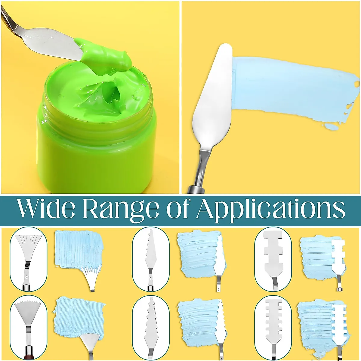 Lasnten 27 Pcs Palette Knife Set Stainless Steel Wood Handle Acrylic Paint Spatula Tools for Canvas Oil Color Mixing and Texturing