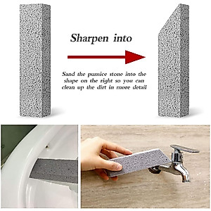 RPYUEYOU 6 Pack Pumice Stone Toilet Bowl Clean Brush, Remove Toilet Bowl Hard Water Rings, Calcium Buildup and Rust Suitable for Cleaning Toilet, Bathroom, Kitchen Sink, Grill