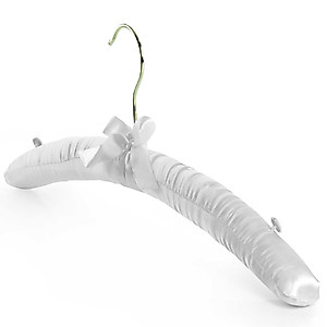 Hangerworld White 17inch Satin Padded Top Garment Wedding Clothes Coat Hangers with Buttons