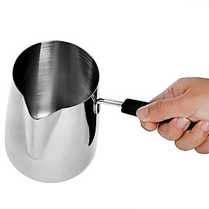 Dicunoy Milk Butter Warmer Pot, 1qt Turkish Coffee Pot, Large Stovetop Melting Boiling Pot with Spout, Cezve Ibrik Briki Greek Arabic Coffee Maker for Chocolate Heating, Camping, 18/8 Stainless Steel