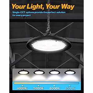 Sunco 6 Pack UFO LED High Bay Light, Plug & Play Lighting for Warehouse, 5000K Daylight, 200W, Power Cord Included, 28000 LM, 120VAC, IP65 Waterproof Shatterproof Fixture - UL Listed