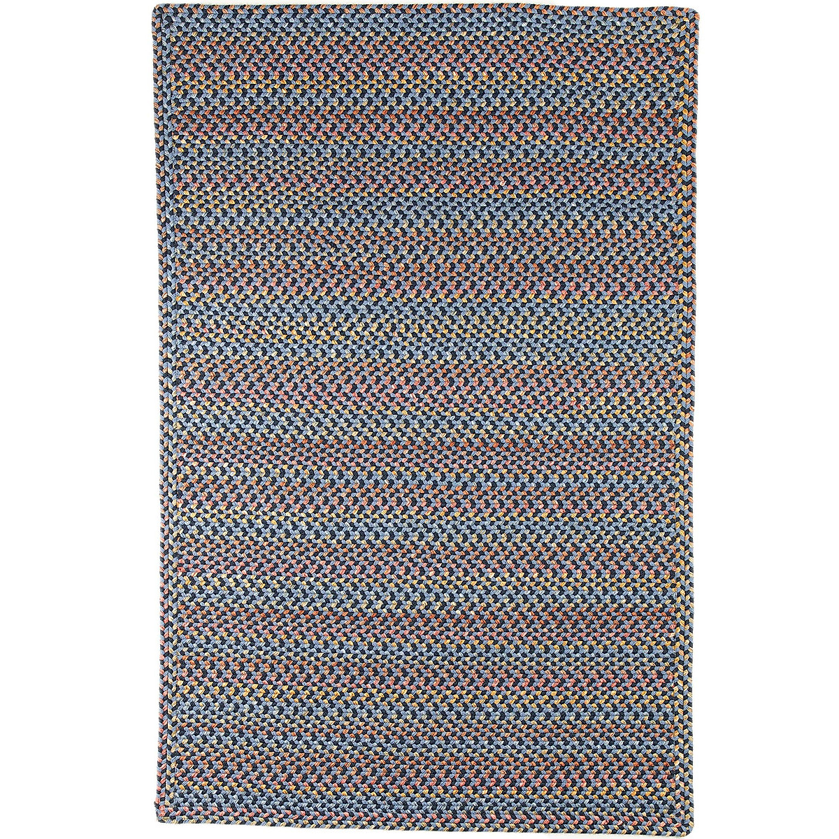 Super Area Rugs Braided Rug Sanford Indoor/Outdoor Braided Carpet for High Traffic Kitchen, Indigo Multi, 4' x 6' Rectangle