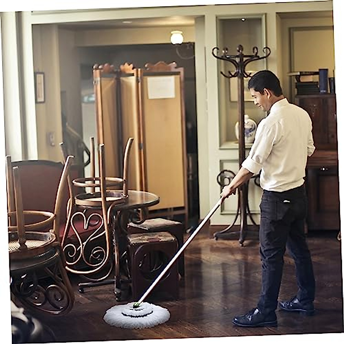 SEWOART Mop Replacement Head Automatic Mop Heads Cleaning Head for Mop Cleaning Mops Refill Easy Cleaning Mop Industrial Mop Replacement Mop Head Mop Head Replacement Cotton Thread