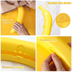 BieFuDan Banana Keeper for Freshness, Plastic Banana Holder, Banana Protector Case Outdoor Travel, Banana Storage Container for Lunch Box, Yellow (Yellow 2PC)