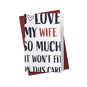 Karto Sweet and Funny Birthday Card For Wife, Large 5.5 x 8.5 Greeting Card, Birthday Card For Wife From Husband, Happy Birthday Wife Card This Much Wife