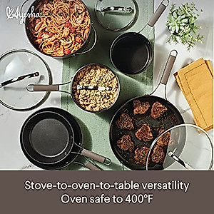 Ayesha Curry Kitchenware Professional Hard Anodized Nonstick Cookware Pots and Pans Set, 10 Piece, Charcoal