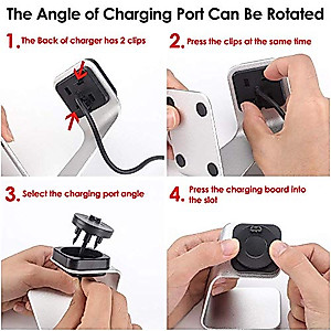 EZCO Charger Dock Compatible with Garmin Vivoactive 4 4S/ 3/3 Music/Venu Sq/Venu/Venu 2/2S, Premium Aluminm Charging Cable Stand Base Station USB Date Syn for Fenix 7 7S 7X 6 5 Smartwatch, Black