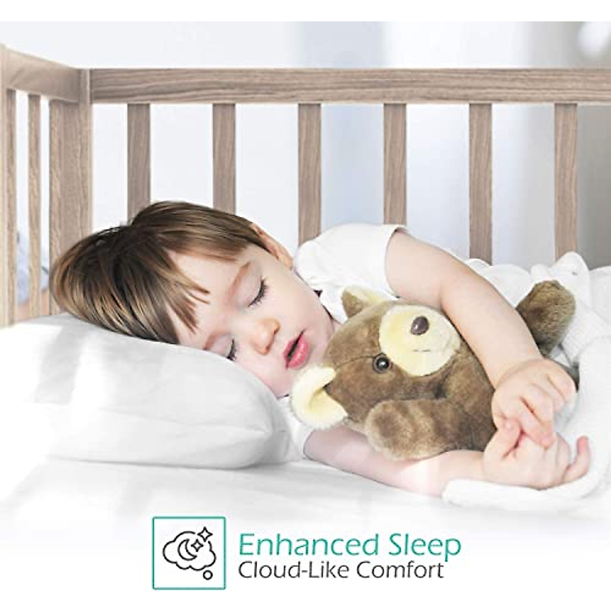 Nestl Toddler Pillow – Pack of 2 Baby Pillows for Sleeping – Organic Cotton Kids Pillow – Soft Cool Travel Kids Pillow – 13 x 18 Inches