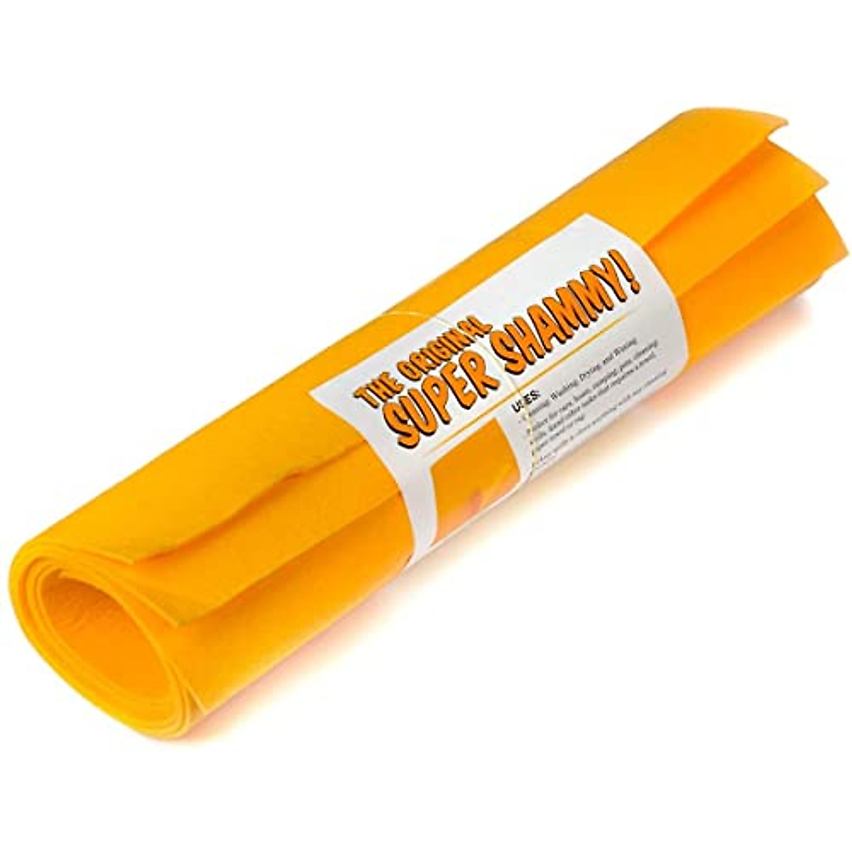 Super Shammy Cloth. The Newest Original German Shammy - Commercial Grade Drying Chamois. 7 Orange Large