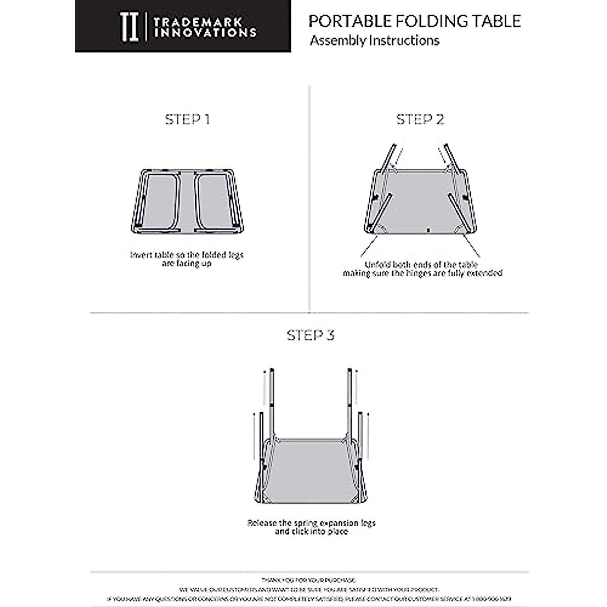 Aluminum Portable Folding Camp Table With Carry Handle - By Trademark Innovations, White
