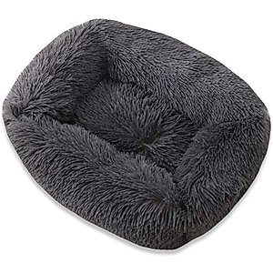 Bed Dark Gray Plush Square Beds for Small Medium Large Dogs Super Soft Winter Warm Sleeping Mats for Cats 1Pcs Xs