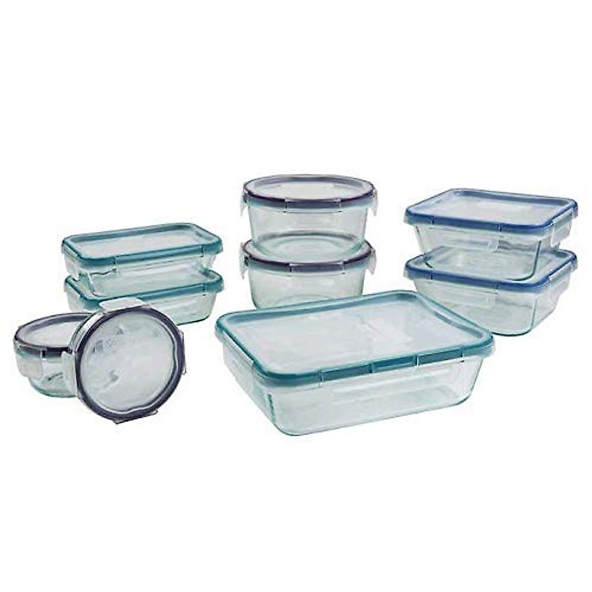 Snapware Pure Pyrex 18-Piece Glass Food Storage Set, 2.6, Clear