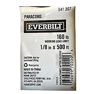 Everbilt Paracord 160 Lb Working Limit 1/8x 500 Ft. Red Roll
