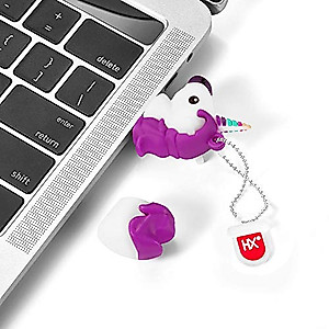 USB Flash Drive, 8GB / 16GB / 32GB / 64GB Cute Silicone USB 2.0 USB Memory Stick Data Storage Pendrive Thumb Drives (32GB, Purple Unicorn)