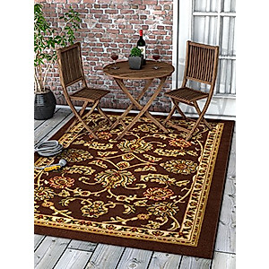 Well Woven Kings Court Tabriz Traditional Brown Oriental 3'3" x 4'7" Indoor/Outdoor Area Rug