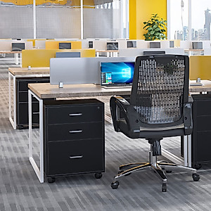 soges 3 Drawer Mobile File Cabinet, Rolling Filing Cabinet, Home Office Lockable Pedestal File Cabinet, Under Desk Cabinet on Wheels, 10CZSSFC04BK