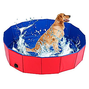 Homend 47inch.D *12Inch.H PVC Pet Swimming Pool Portable Foldable Pool Dogs Cats Bathing Tub Bathtub Wash Tub Water Pond Pool (120cm*30cm（47inch.D *12Inch.H）)