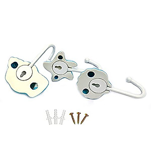 Quluxe Beach Decor 3D Seashell Conch Starfish Wall Hooks Towel Rack for Bathroom, Bedroom or Kitchen Coastal Theme Beach House Decor- Blue (Pack of 3)