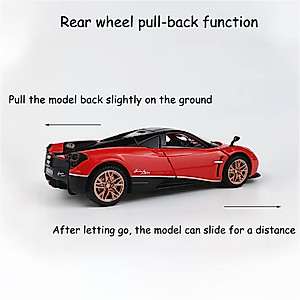 iPariser Alloy Collectible Red Pagani Huayra Dinastia Toy Vehicle Pull Back Die-Cast Car Model with Lights and Sounds