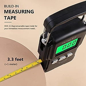 NUTRI FIT Luggage Weight Scale Fish Weighing Scales Digital Handheld Suitcase Weigher with Hook, 165lb/75kg with Measuring Tape for Travel, Fishing, Gifts