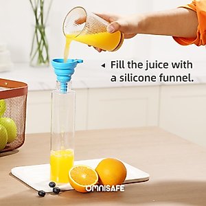 OMNISAFE 15Pcs 12Oz Rectangle Plastic Juice Bottles with Caps, Empty Reusable Clear Bottles with Leak-Proof Lid, Bulk Water Containers for Cold Drinks, Smoothie and Beverages