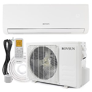 ROVSUN 18,000 BTU Ductless Mini Split AC/Heating System, 230V / 19 SEER Split-System Wall Air Conditioner Pre-Charged Inverter Heat Pump with 16ft Installation Kit (1 set)