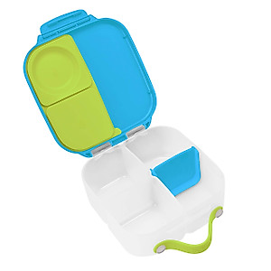 b.box Mini Lunch Box for Kids: Lightweight Bento Box, Lunch Snack Container with 2 Leak Proof Compartments. Ages 3+ School Supplies, BPA Free (Ocean Breeze, 4¼ cup capacity)