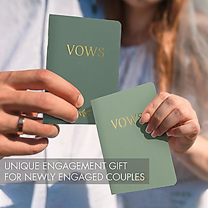 ZICOTO Elegant Vow Books With Gold Foil Lettering For Your Wedding - Perfectly Sized Vow Books With Plenty Of Pages To Write Whatever is on Your Heart - A Beautiful Addition For The Wedding Day