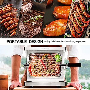 Outdoor Propane Gas Grill Geek Chef Infrared Honey Comb BBQ Non-Smoke Burner with Stainless Steel 360° Rotisserie Mesh Wave-Rack Grill Basket German Craftsmanship Design & Technology Gas Grills
