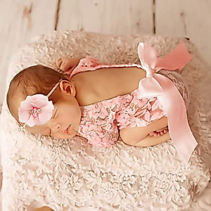 Yuehuam Baby Photography Props Outfits Girl Lace Romper + Headband Infant Photo Shoot Outfits Cloth for 3 Months