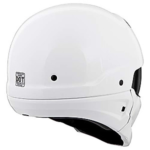 ScorpionEXO Covert Open Face Half Shell 3/4 Mode Motorcycle Helmet Dot Approved Solid Adult Unisex (Gloss White - Medium)